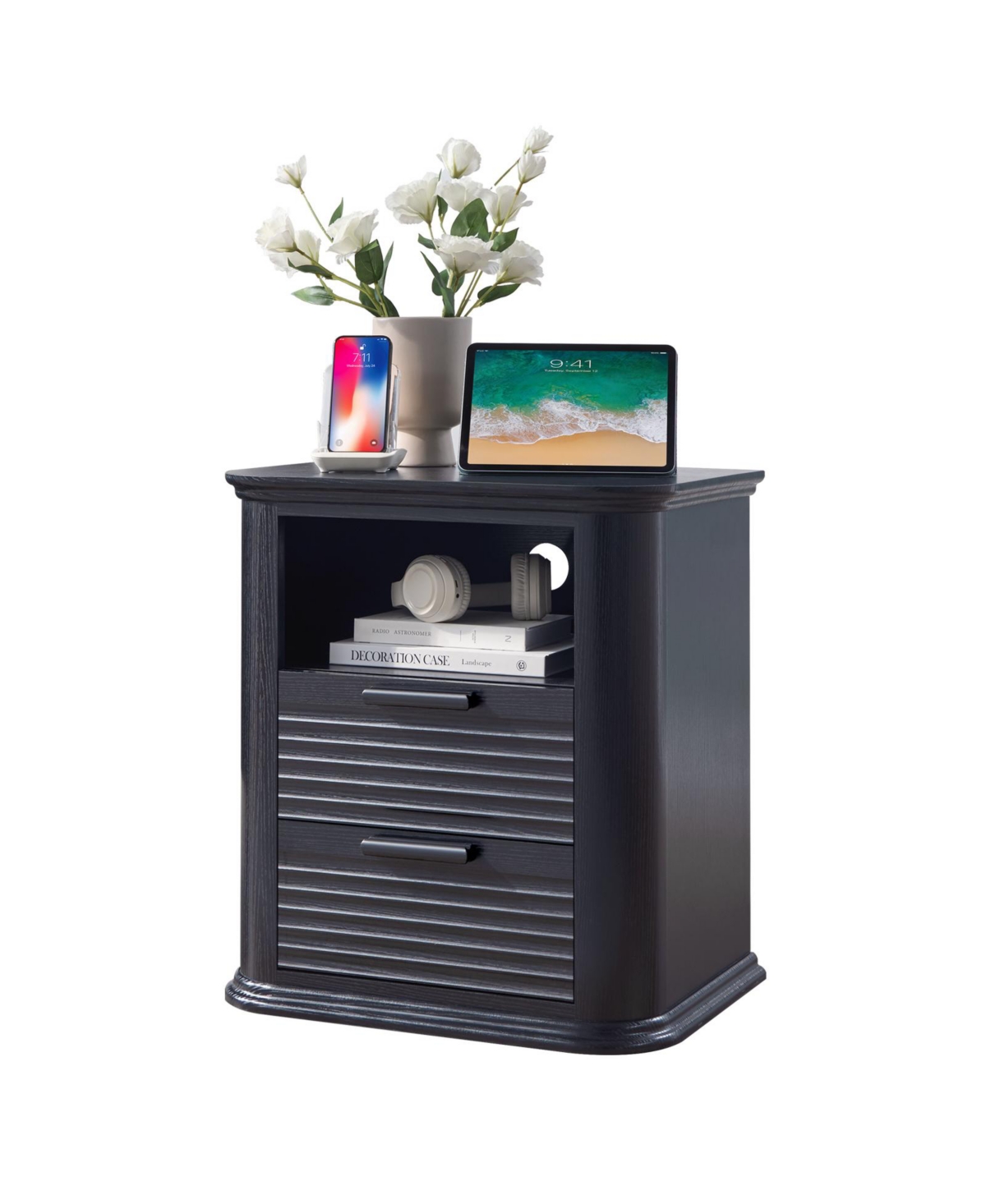 Click here for Cesicia Fluted 22 in. Nightstand with Charging Sta... prices