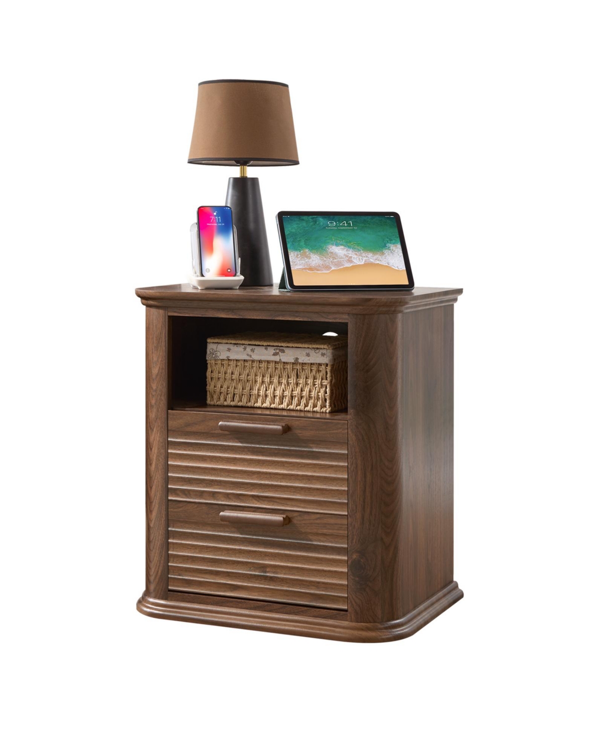 Click here for Cesicia Fluted 22 in. Nightstand with Charging Sta... prices