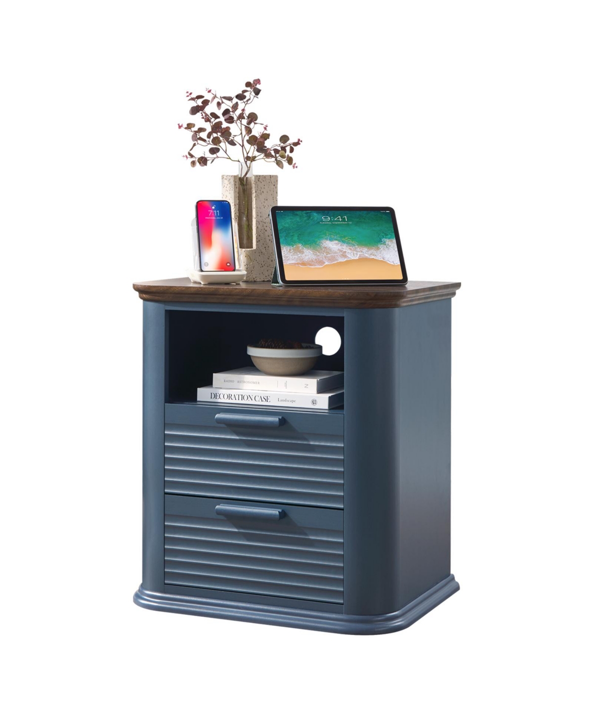 Click here for Cesicia Fluted 22 in. Nightstand with Charging Sta... prices