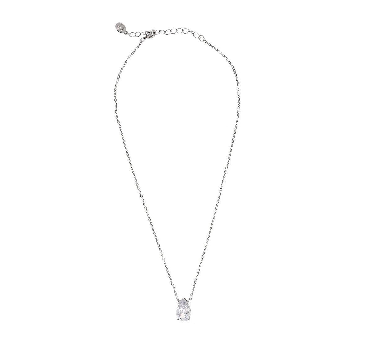 Click here for Rivka Friedman Rhodium Pear Cz Solitaire Necklace... prices