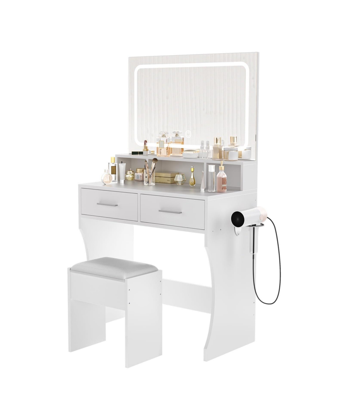 Click here for gaomon Vanity Desk with Led Mirror & Power Outlets... prices