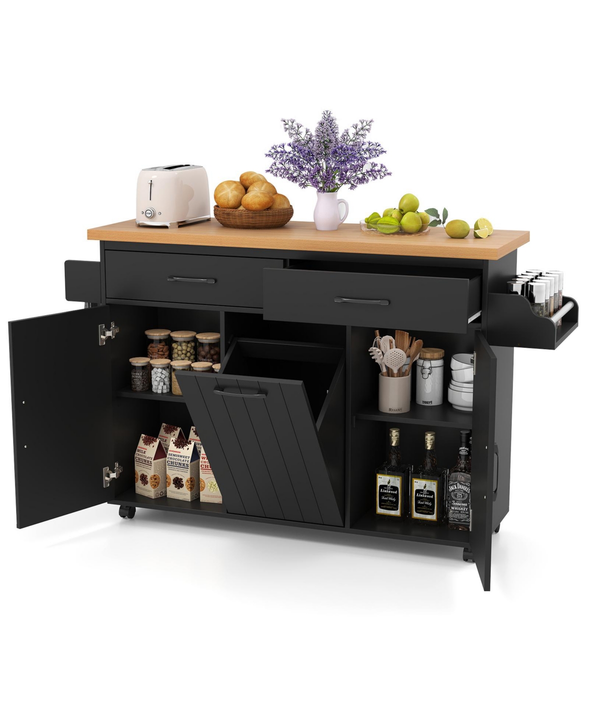 Click here for Rolling Kitchen Island Kitchen Cart with Tilt-out... prices