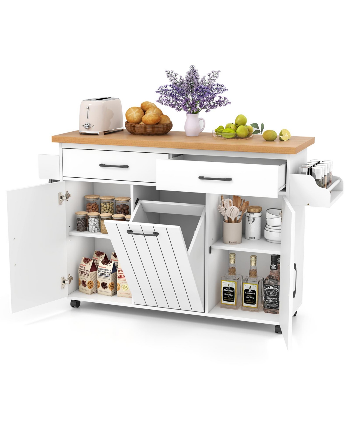 Click here for Rolling Kitchen Island Kitchen Cart with Tilt-out... prices