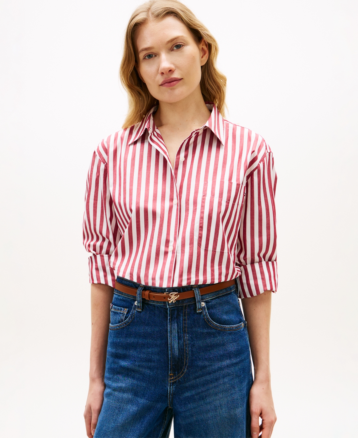 Click here for Tommy Hilfiger Womens Essential Striped Shirt - Wi... prices