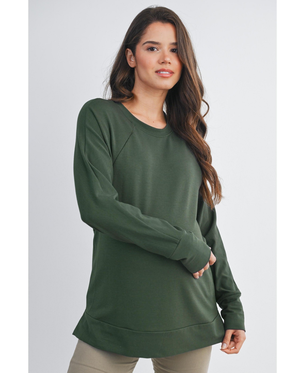 Click here for Hello Miz Maternity Crew Neck Side Zip Nursing Pul... prices