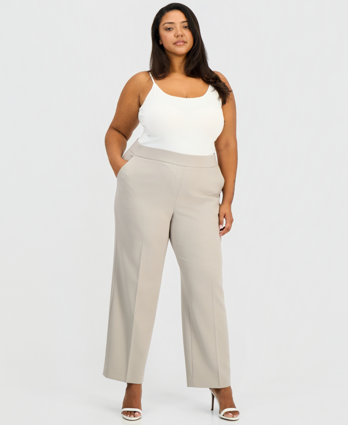Click here for Anne Klein Plus Size High Rise Pull-On Pants - Por... prices