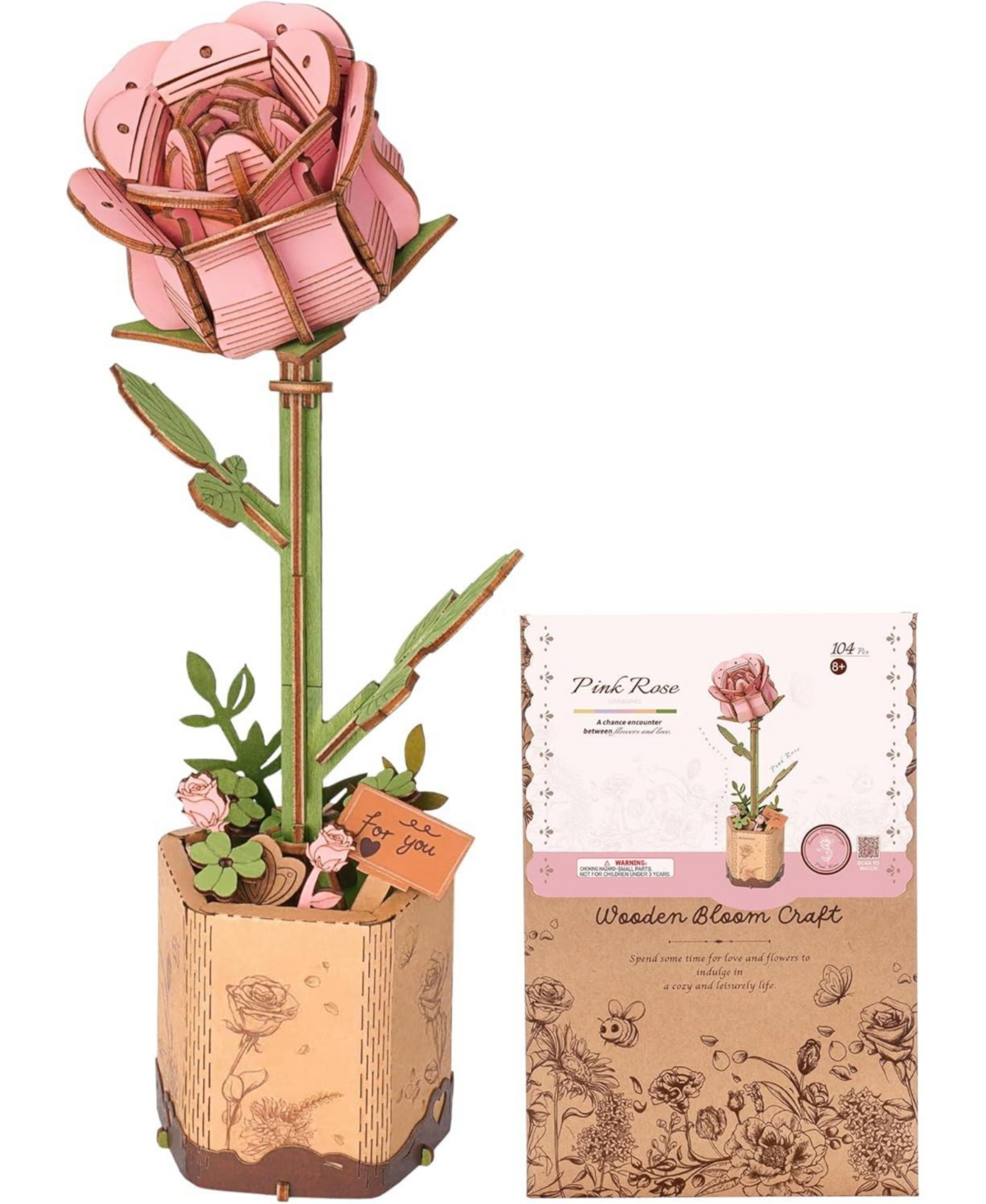Click here for Robotime 3D Wooden Flower  Pink Rose TW041 Diy Cra... prices