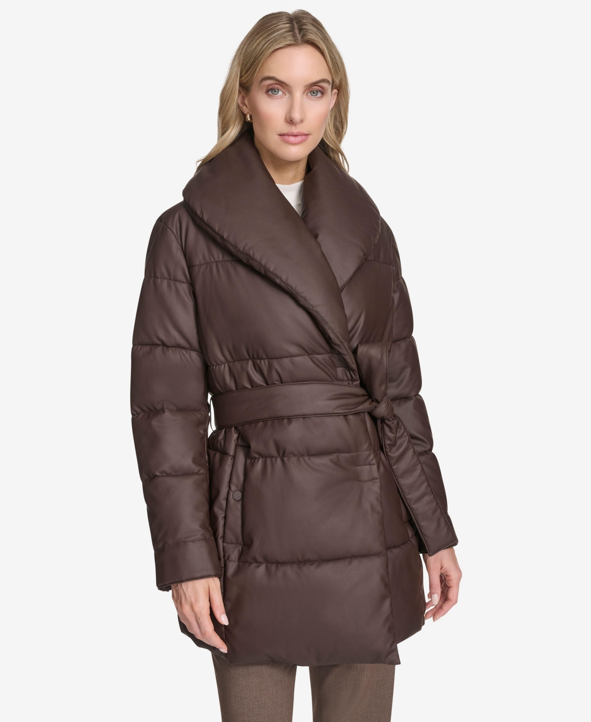 Click here for Andrew Marc Womens Adela Pillow Collar Faux Leathe... prices