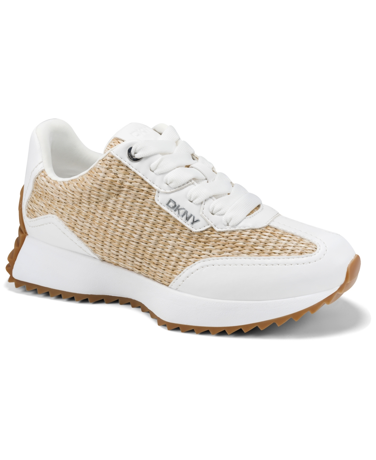 Click here for Dkny Womens Naples Lace Up Sneaker - Beige prices