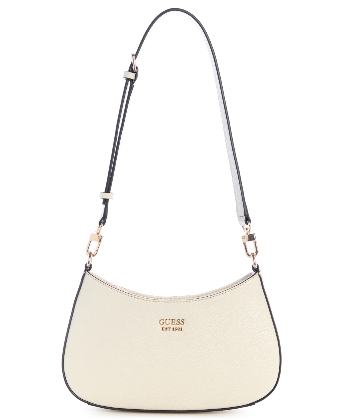 Click here for Guess Lyndi Small Top Zip Shoulder Bag - Beige prices