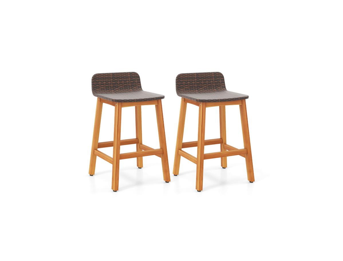 Click here for Slickblue 2-Piece Acacia Wood Bar Stools for Porch... prices