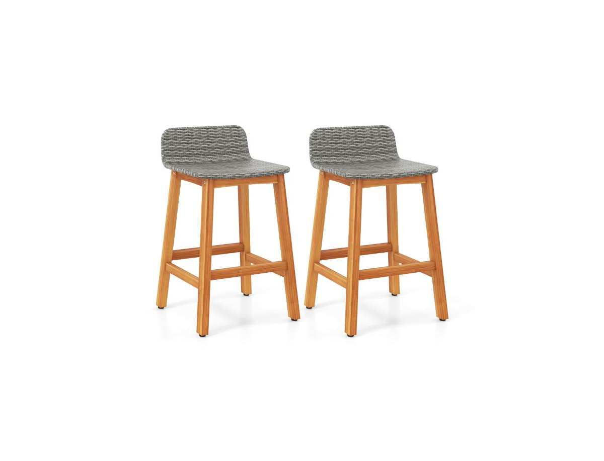 Click here for Slickblue 2-Piece Acacia Wood Bar Stools for Porch... prices