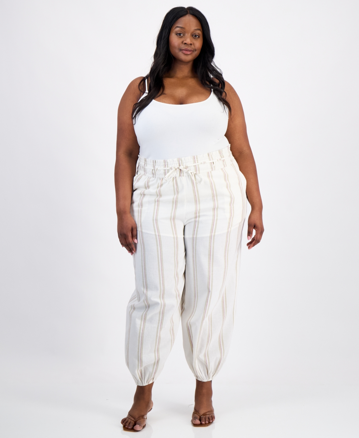 Click here for And Now This Trendy Plus Size Striped Jogger Pants... prices