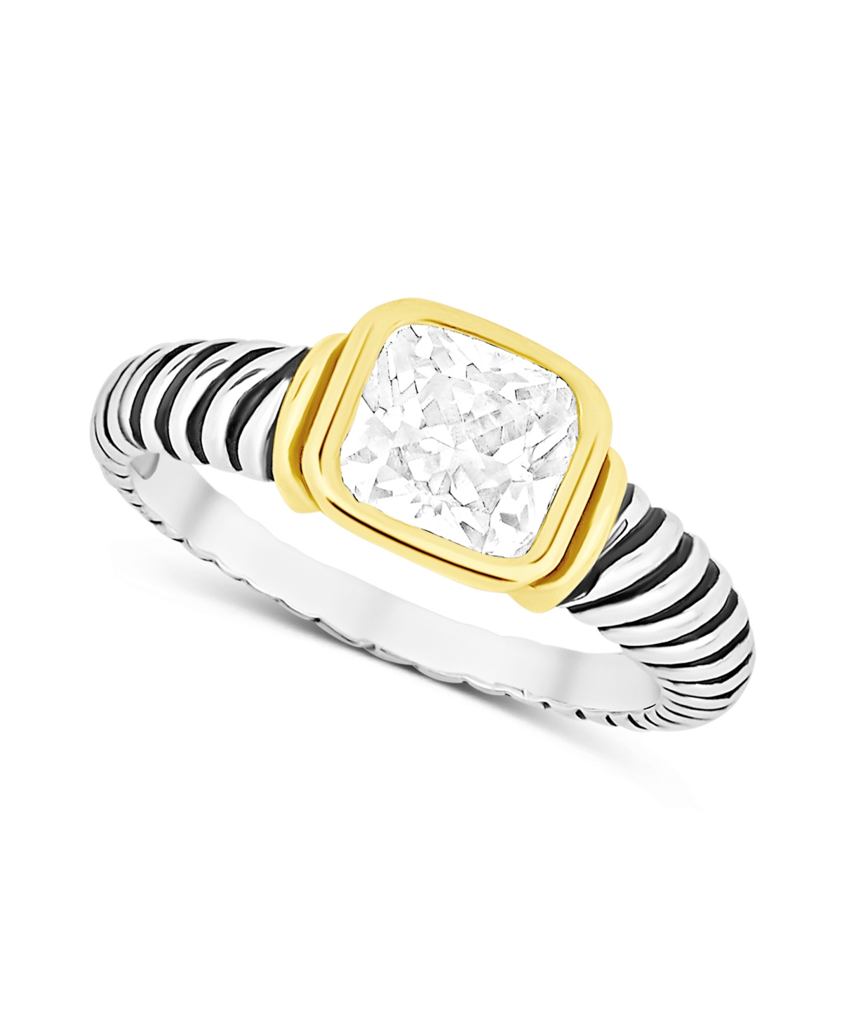Click here for And Now This Cubic Zirconia Two Tone Ring - Two To... prices