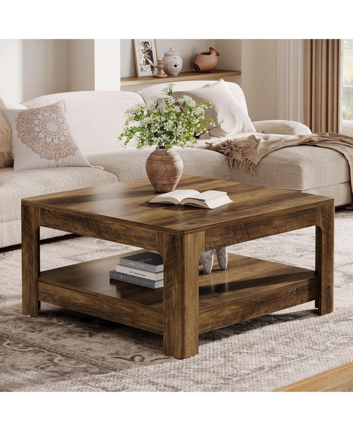 Click here for Tribesigns Square Coffee Table for Living Room  39... prices