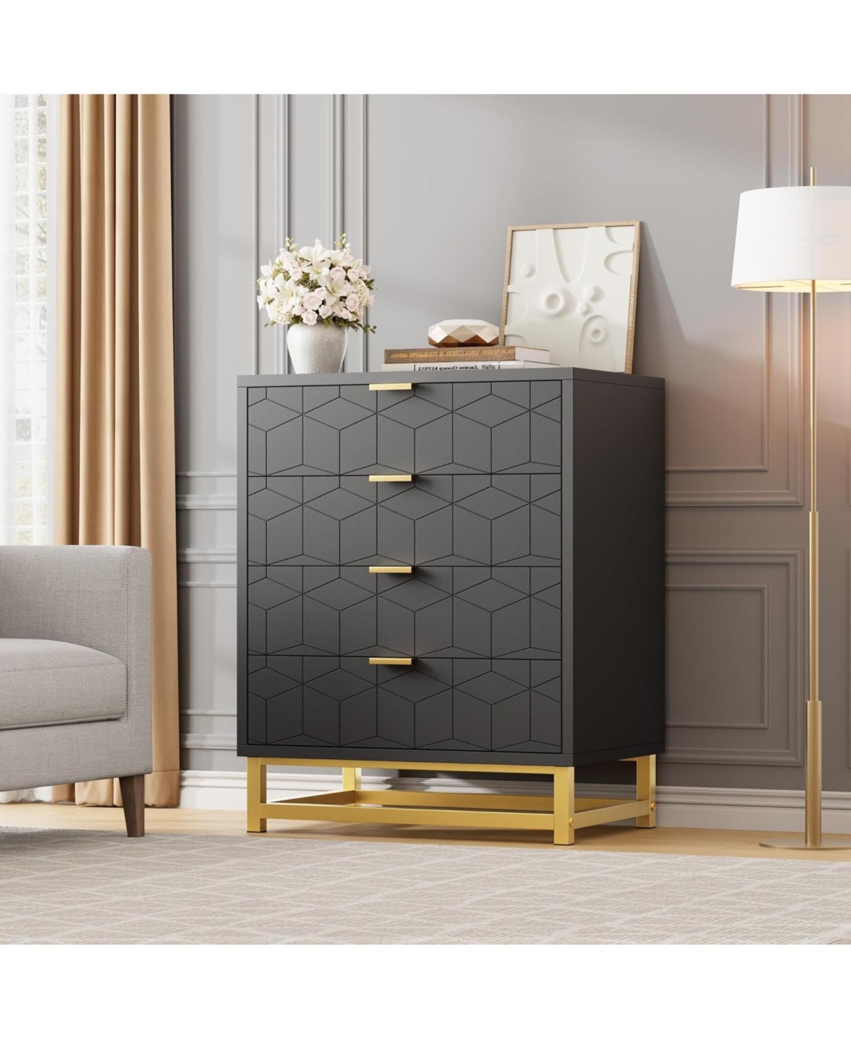Click here for gaomon 4-Drawer Bedroom Dresser  Modern Wood Stora... prices