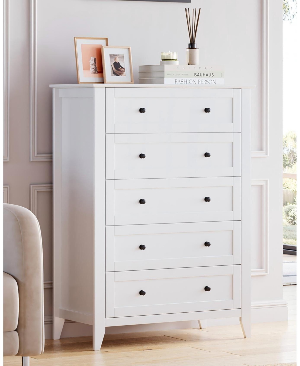 Click here for Gaomon 5 Drawer Dresser  Wooden Chest of Drawers f... prices