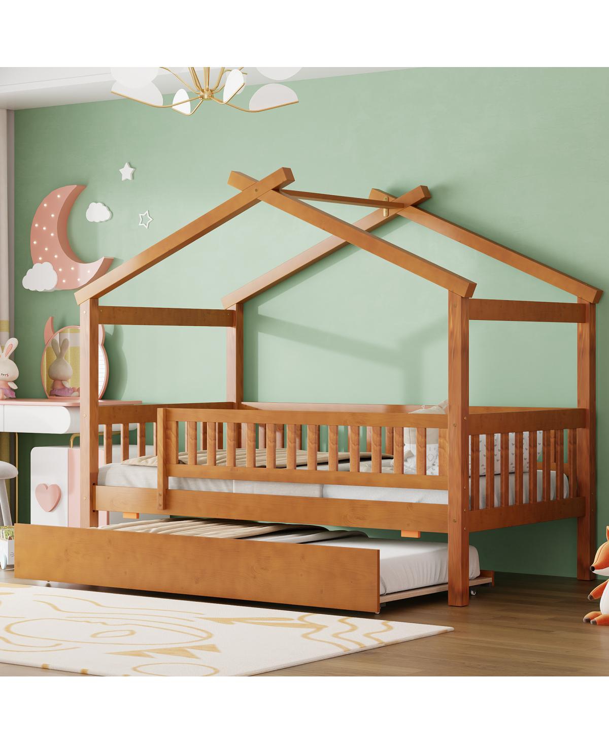 Click here for Streamdale Furniture Wooden House Bed with Trundle... prices