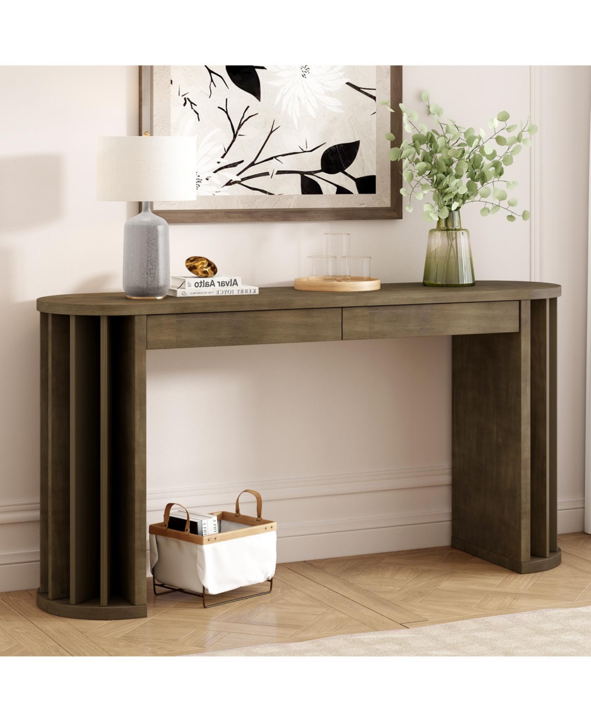 Click here for Streamdale Furniture 59" Oak Veneer Console T... prices