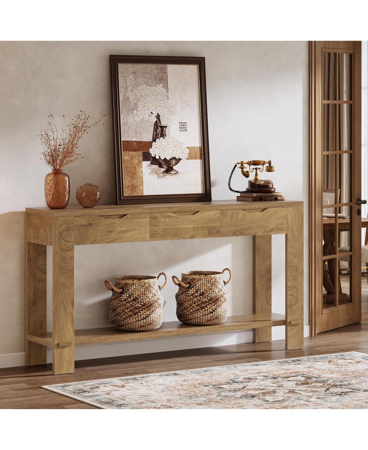 Click here for Tribesigns Console Table with 3 Drawers  67-Inch L... prices