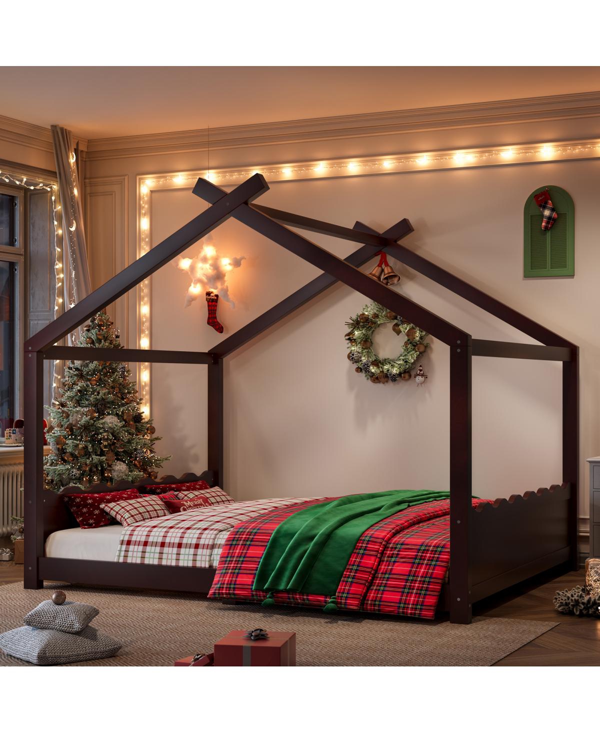 Click here for Streamdale Furniture Queen House Floor Bed with Sl... prices