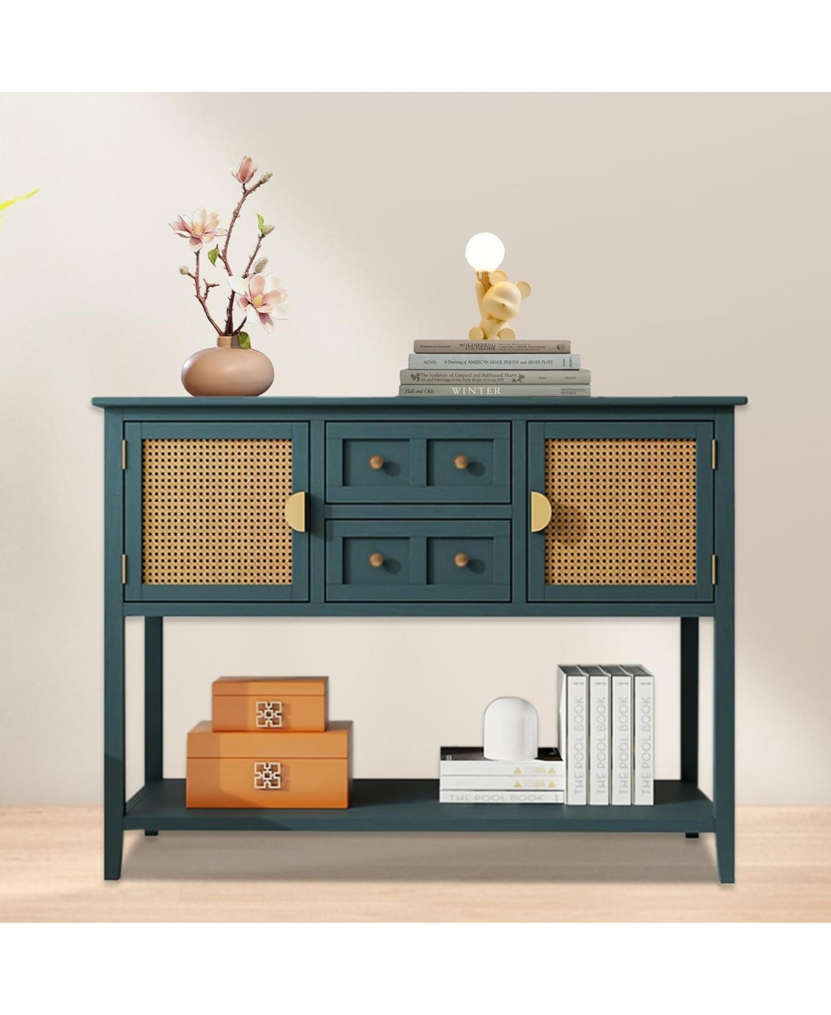 Click here for Gaomon Rattan Console Table with 2 Drawers & Doubl... prices