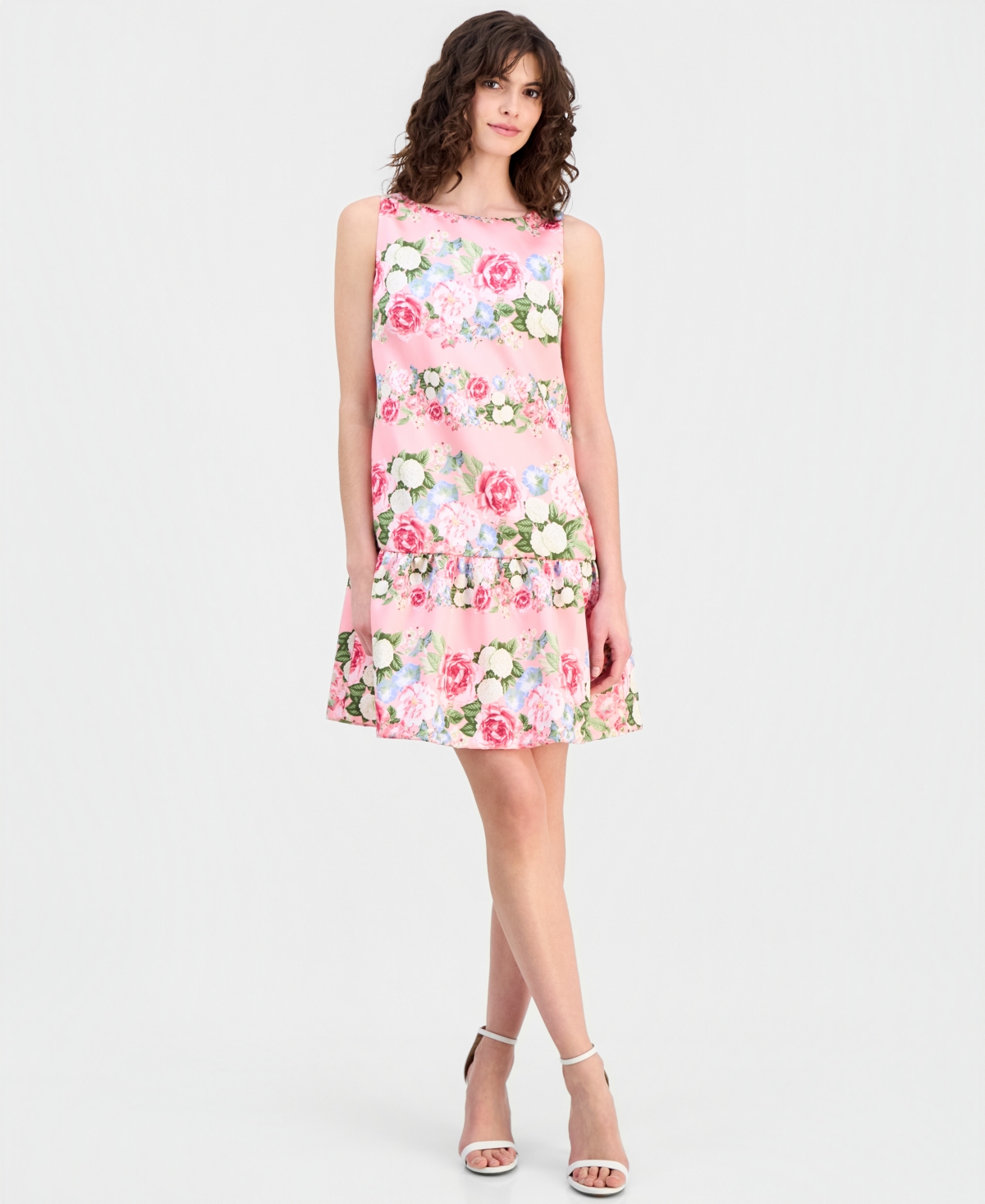 Click here for Anne Klein Womens Floral Print Sleeveless Shift Dr... prices