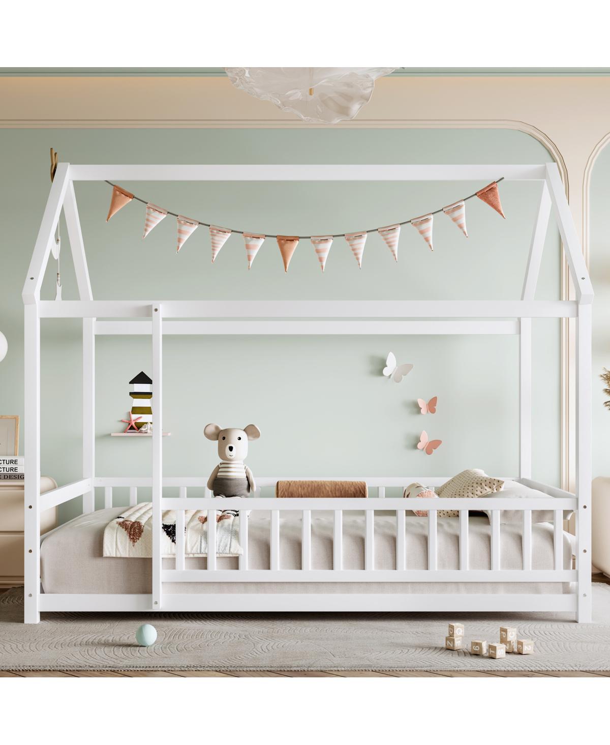 Click here for Streamdale Furniture Twin Size Floor Wooden Bed wi... prices