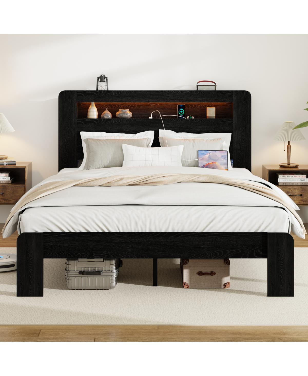 Click here for Streamdale Furniture Wood King Bed Frame with Stor... prices