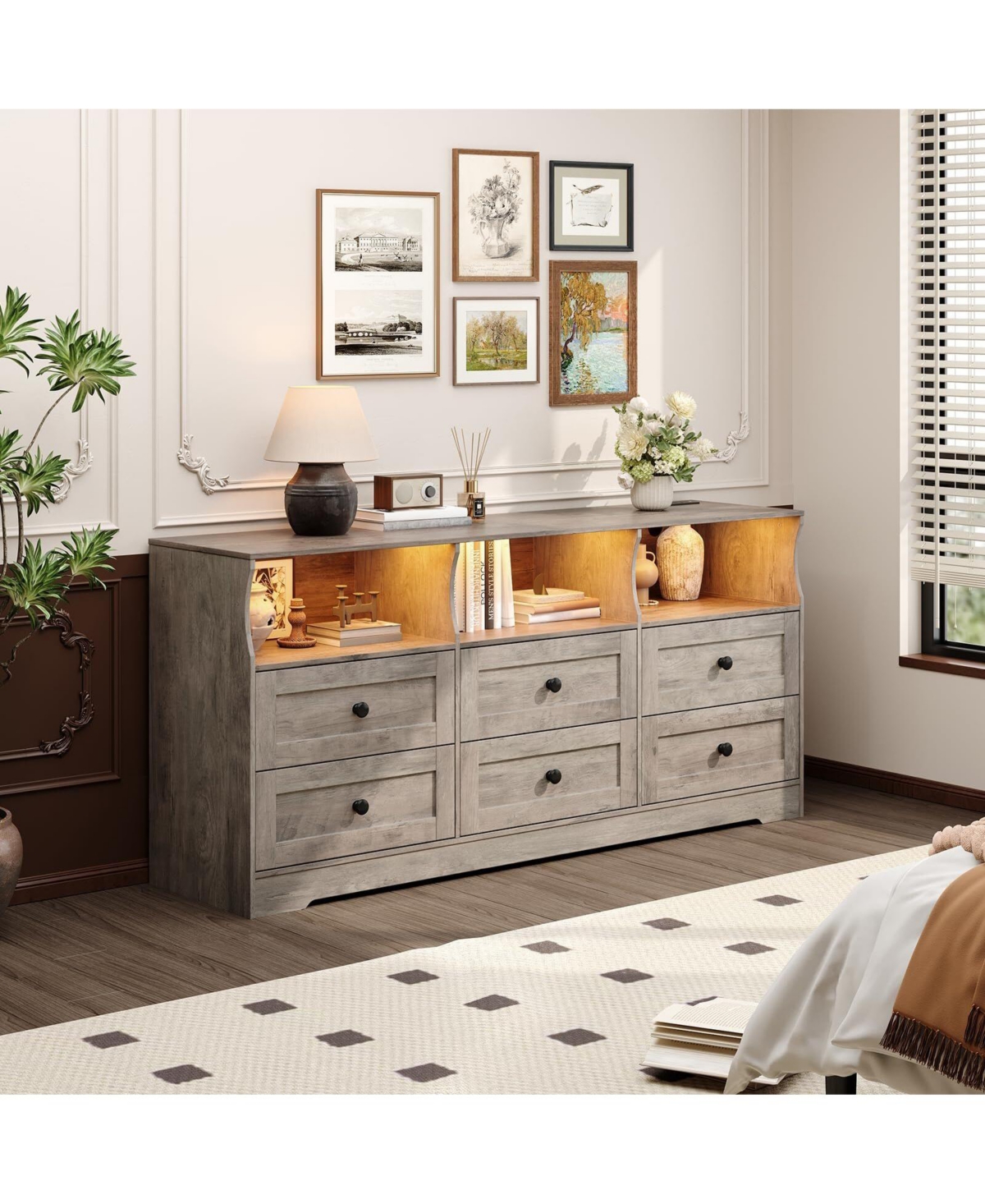 Click here for gaomon 6 Drawer Dresser for Bedroom with Power Out... prices
