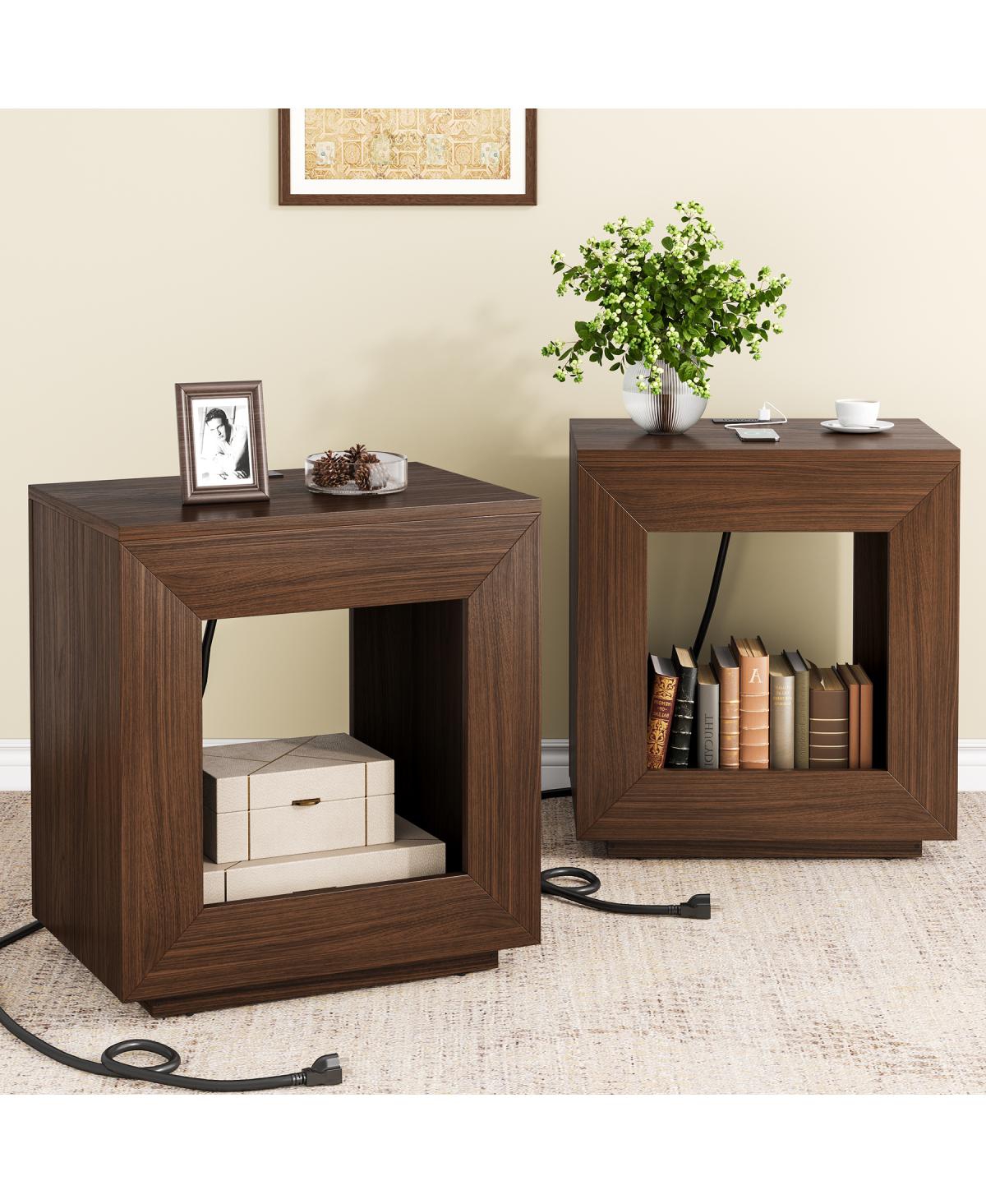 Click here for Streamdale Furniture Rustic Wood End Table  2 Tier... prices