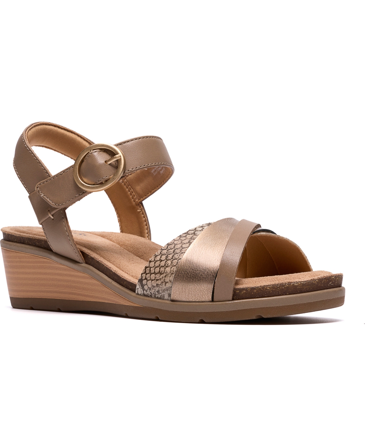 Click here for Clarks Womens Kacha Wave Round Toe Sandals - Taupe... prices