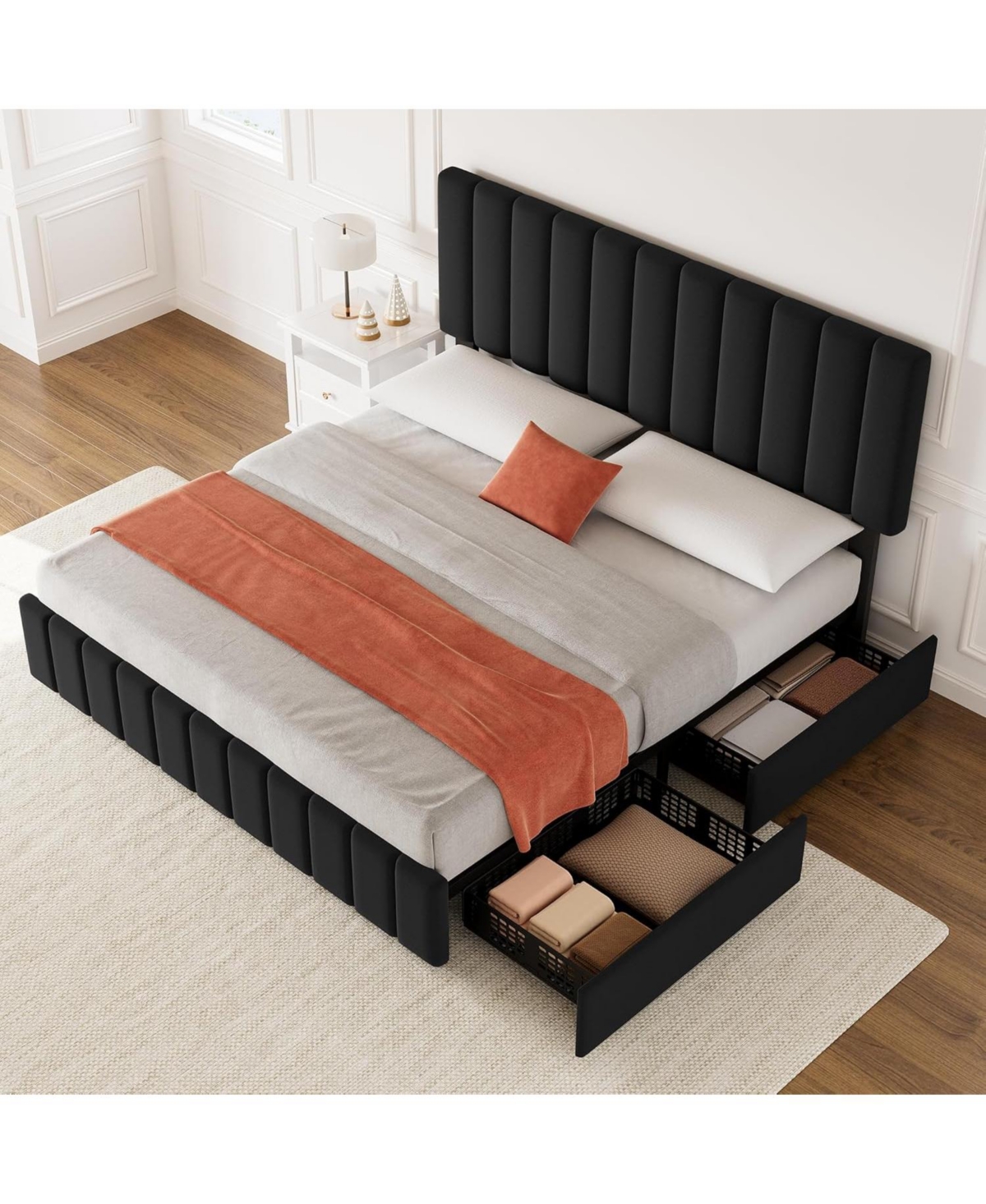 Click here for gaomon Upholstered Platform Bed Frame with 4 Drawe... prices