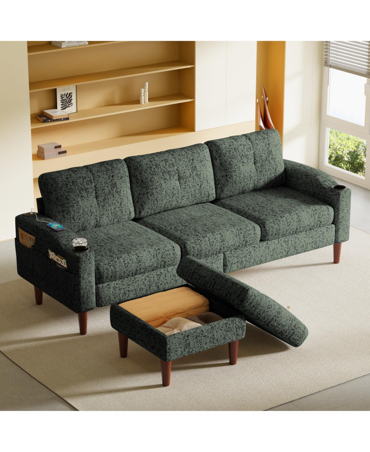 Click here for Streamdale Furniture Green Convertible Sofa with S... prices
