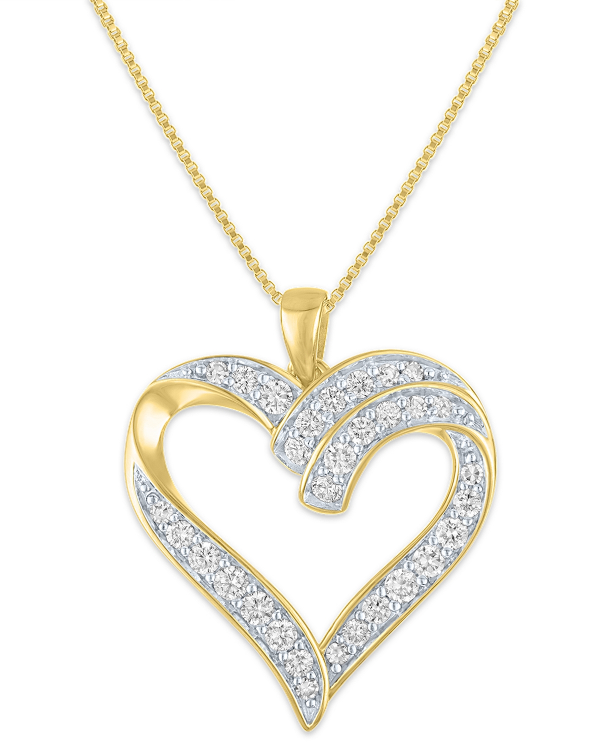 Click here for Macys Double Heart Diamond Pendant Necklace (5/8 c... prices