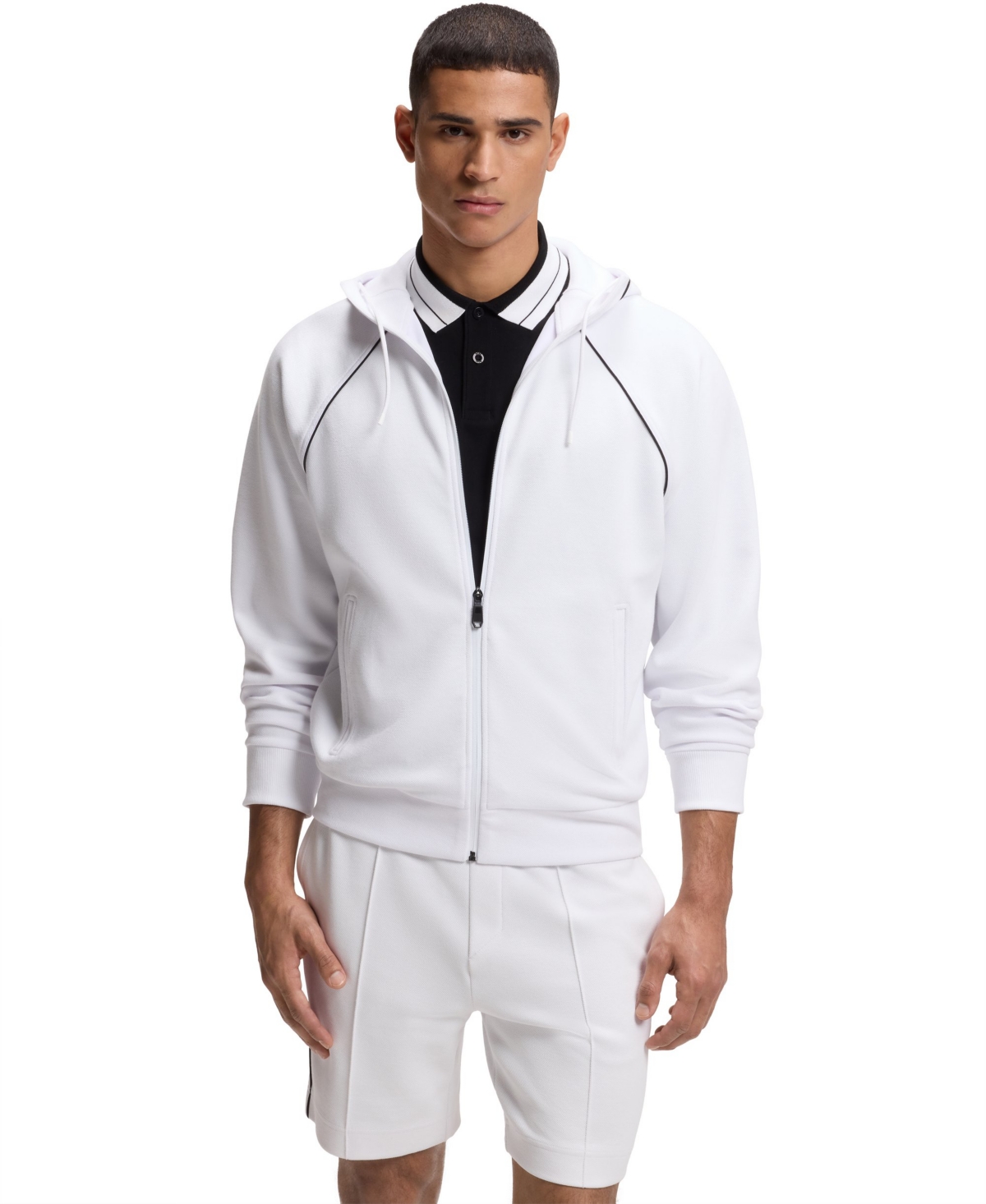 Click here for Boss by Hugo Boss Mens Cotton-Blend Zip-Up Piping... prices
