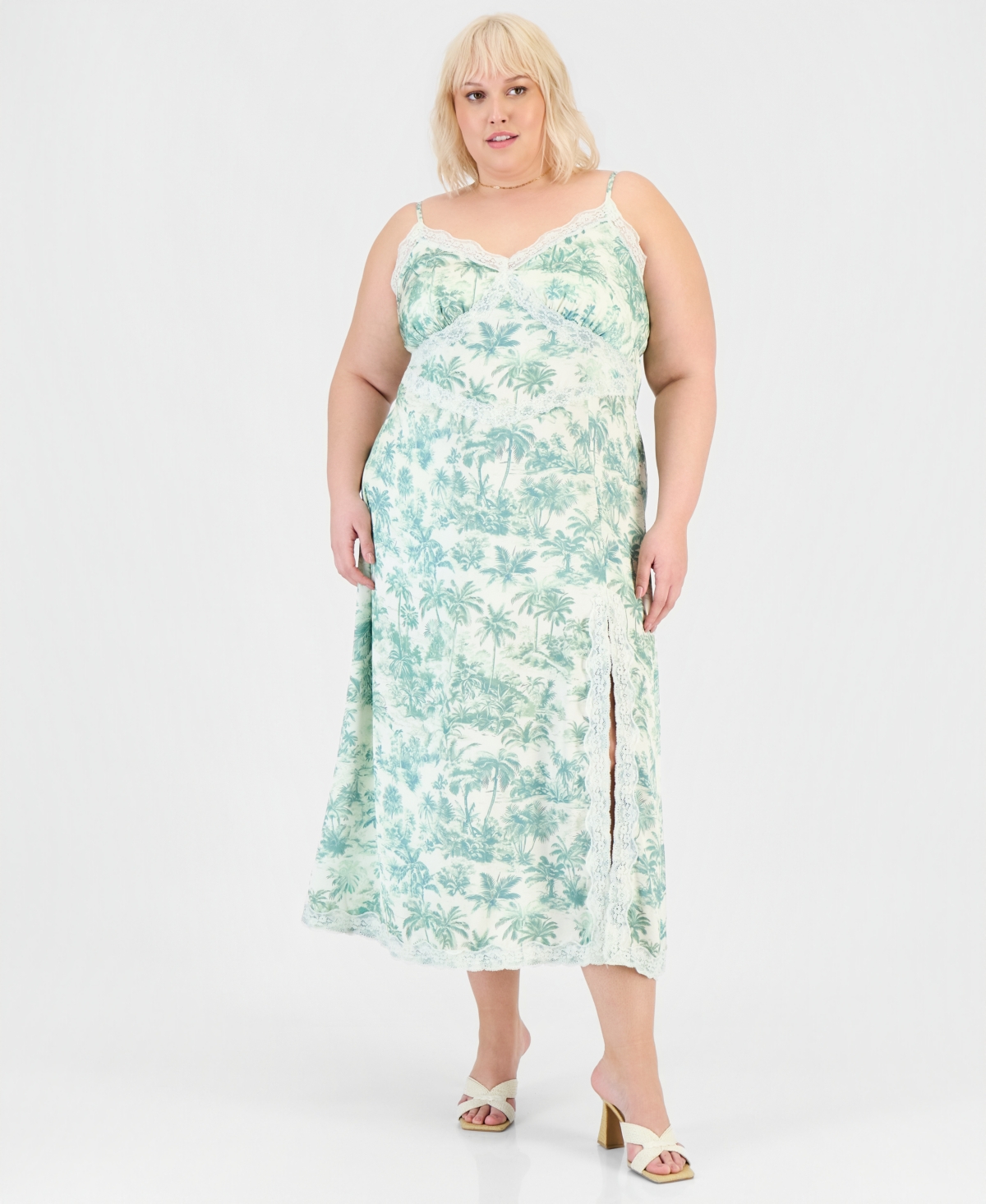 Click here for And Now This Trendy Plus Size Lace-Tim Slip Dress... prices