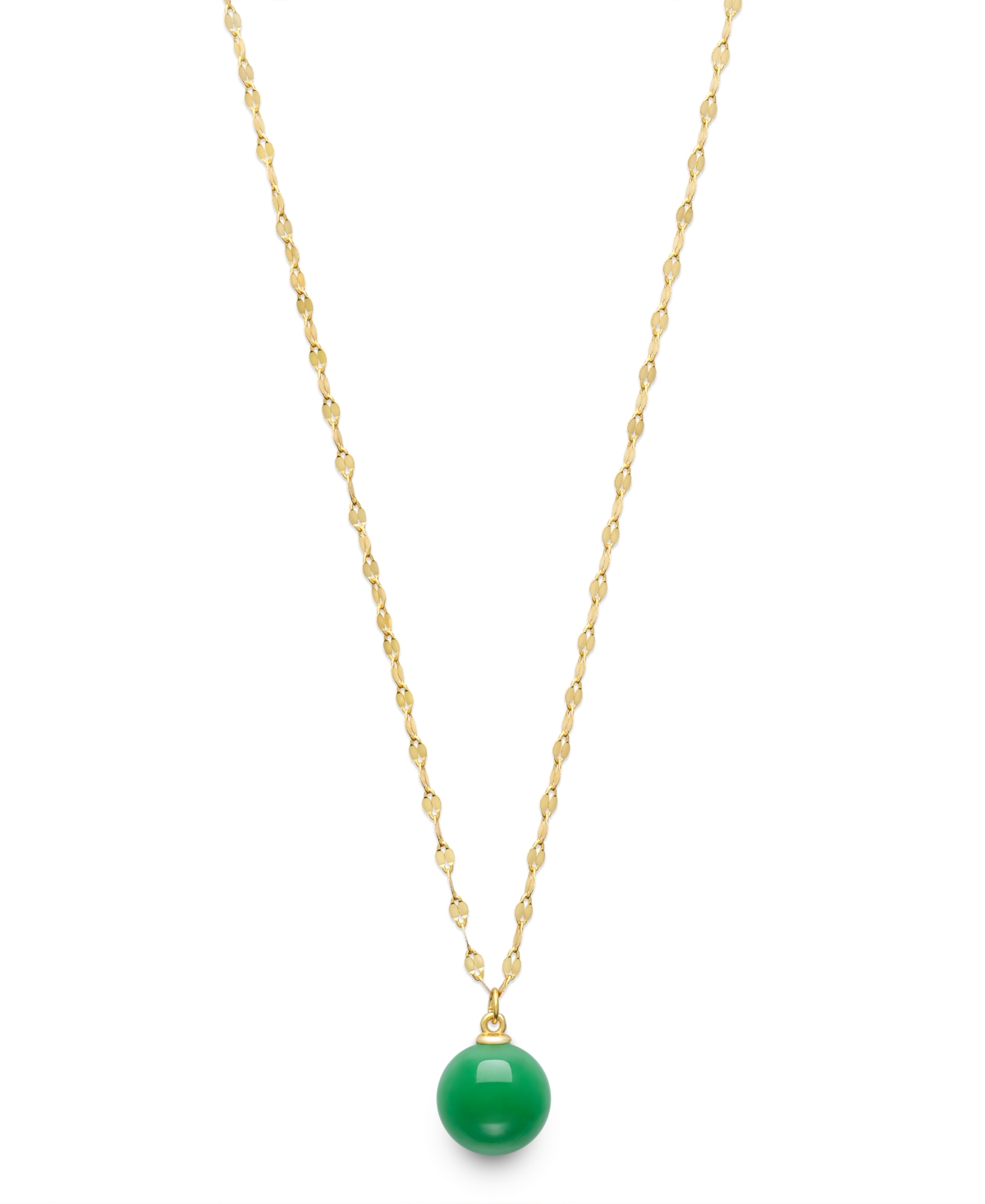 Click here for Macys Dyed Green Jade Lana Chain Necklace in 14k G... prices