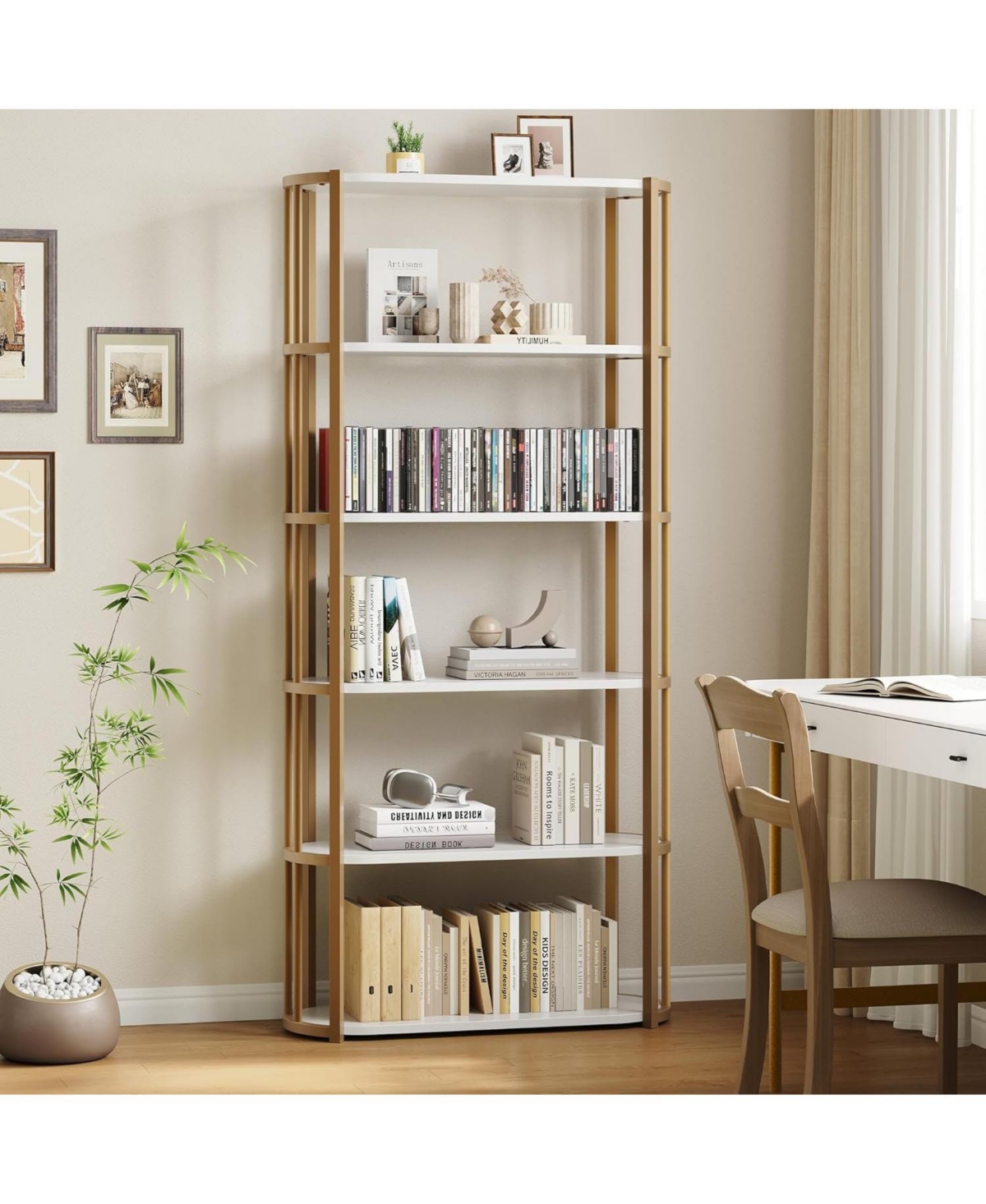 Click here for gaomon 6-Tier Wooden Bookshelf  71" Industria... prices