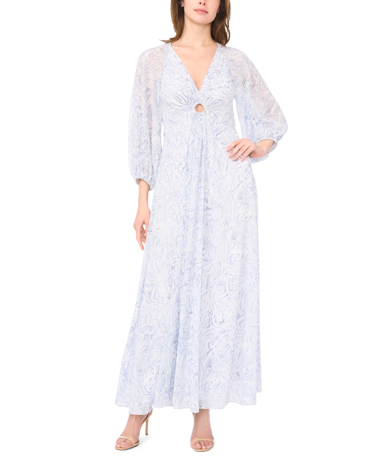 Click here for Parker Womens Balloon-Sleeve Twist-Front Maxi Dres... prices