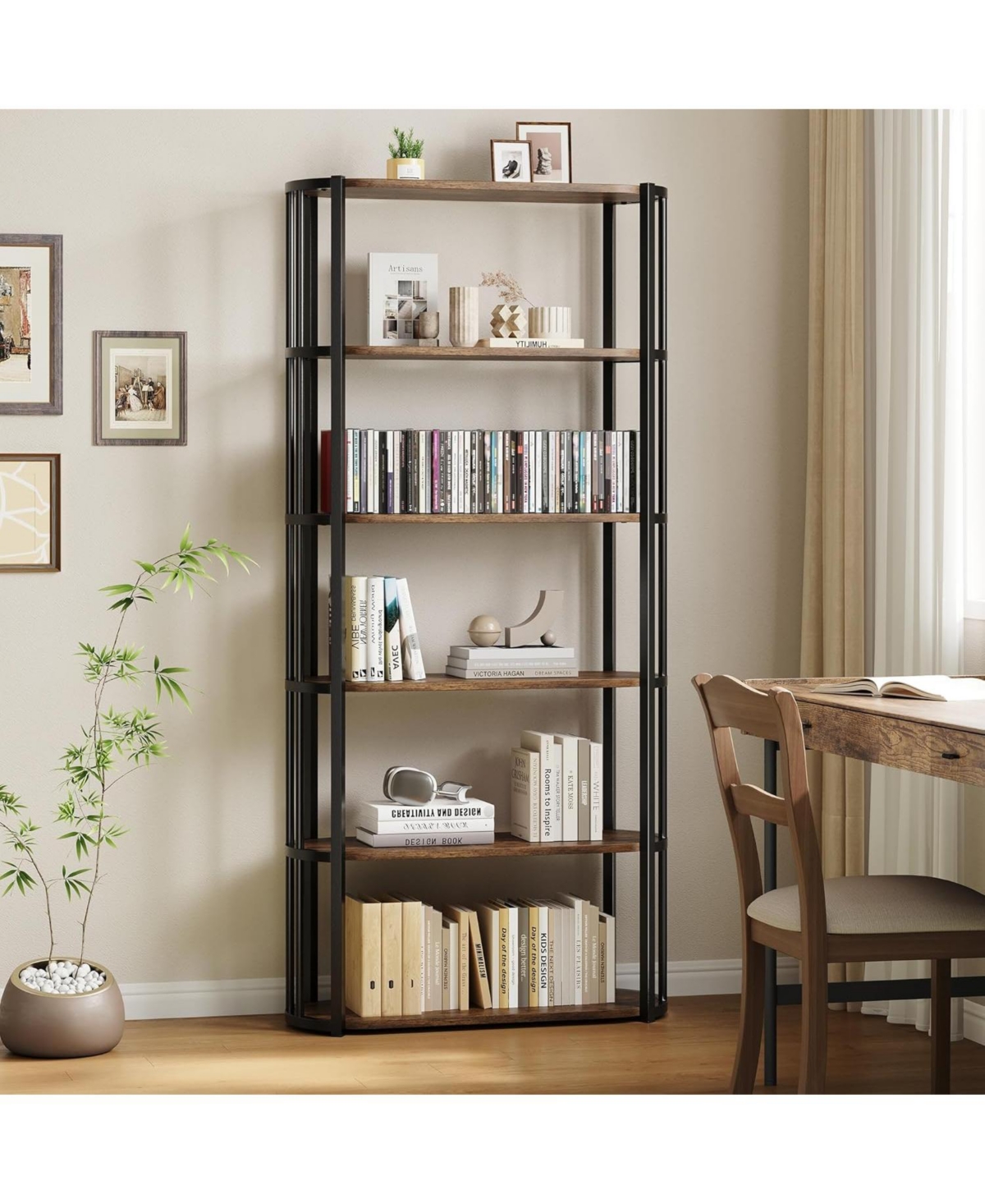 Click here for gaomon 6-Tier Wooden Bookshelf  71" Industria... prices