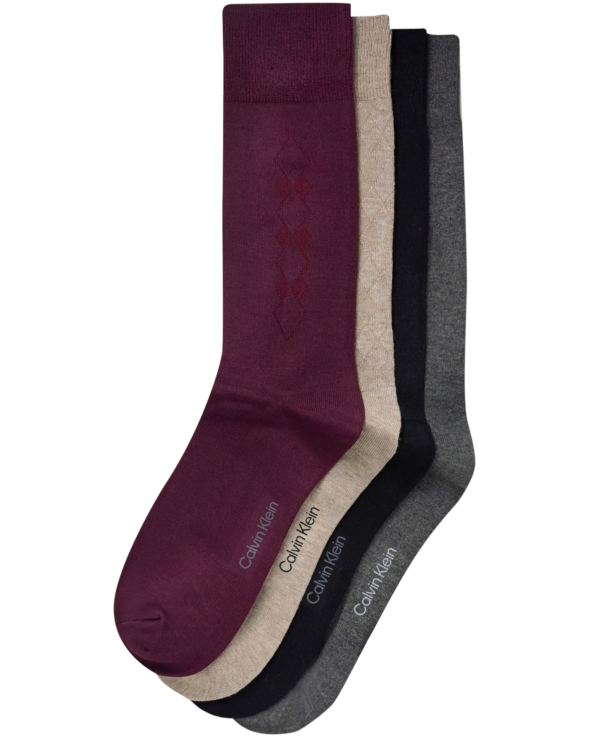 Click here for Calvin Klein Mens 4-Pk. Crew Dress Socks - Burgund... prices