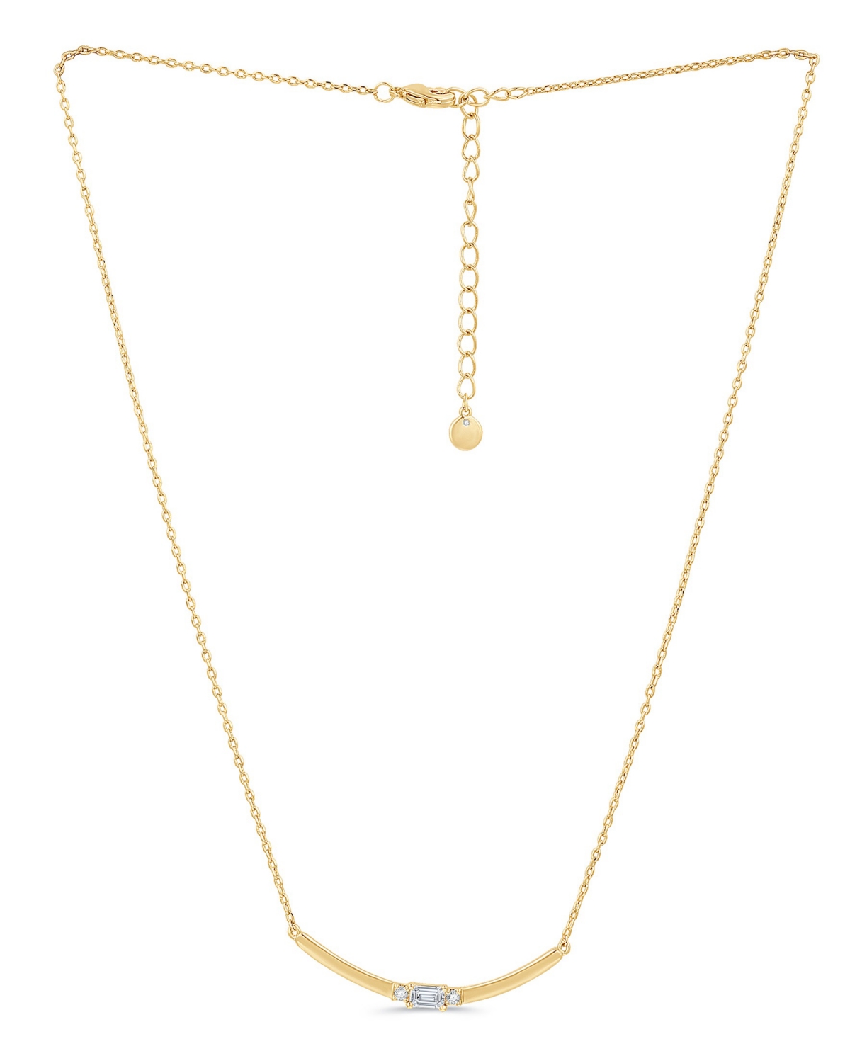 Click here for And Now This Cubic Zirconia Curved Bar Necklace -... prices