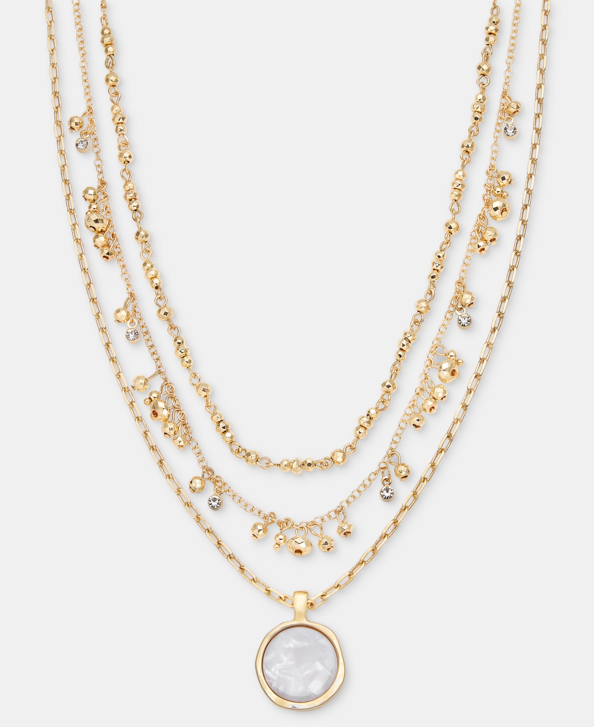 Click here for Style & Co Stone Inlay Layered Pendant Necklace  1... prices