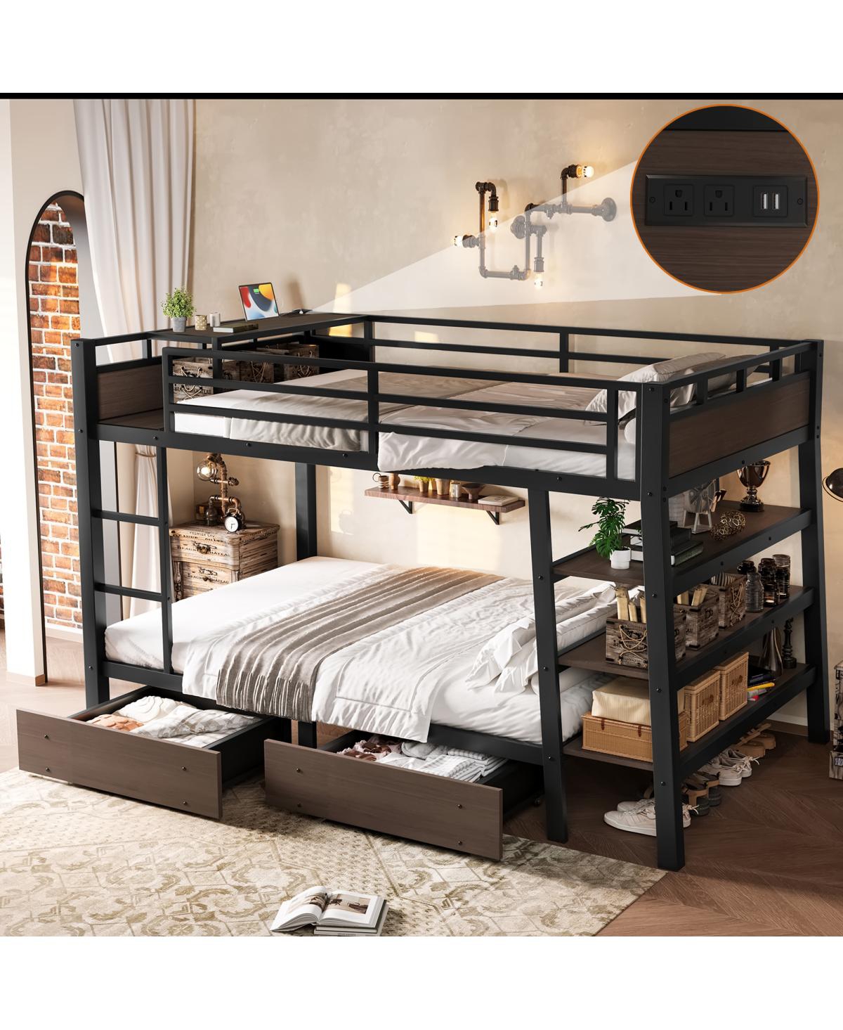 Click here for Streamdale Furniture Full Size Metal Bunk Bed with... prices