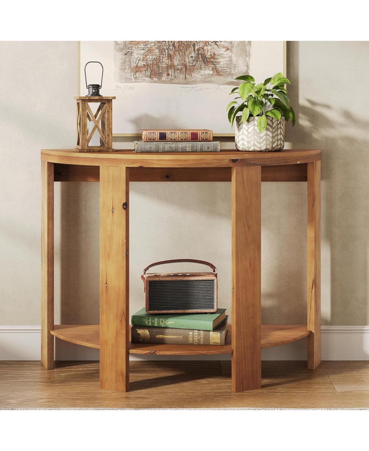 Click here for Tribesigns Solid Wood Half-Moon Console Table for... prices