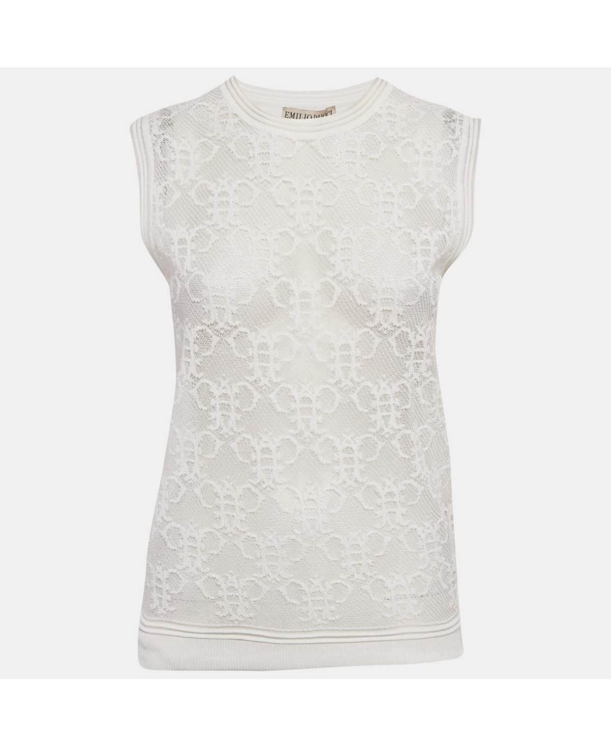 Click here for Pre-Owned Emilio Pucci Womens White Stretch Lace S... prices