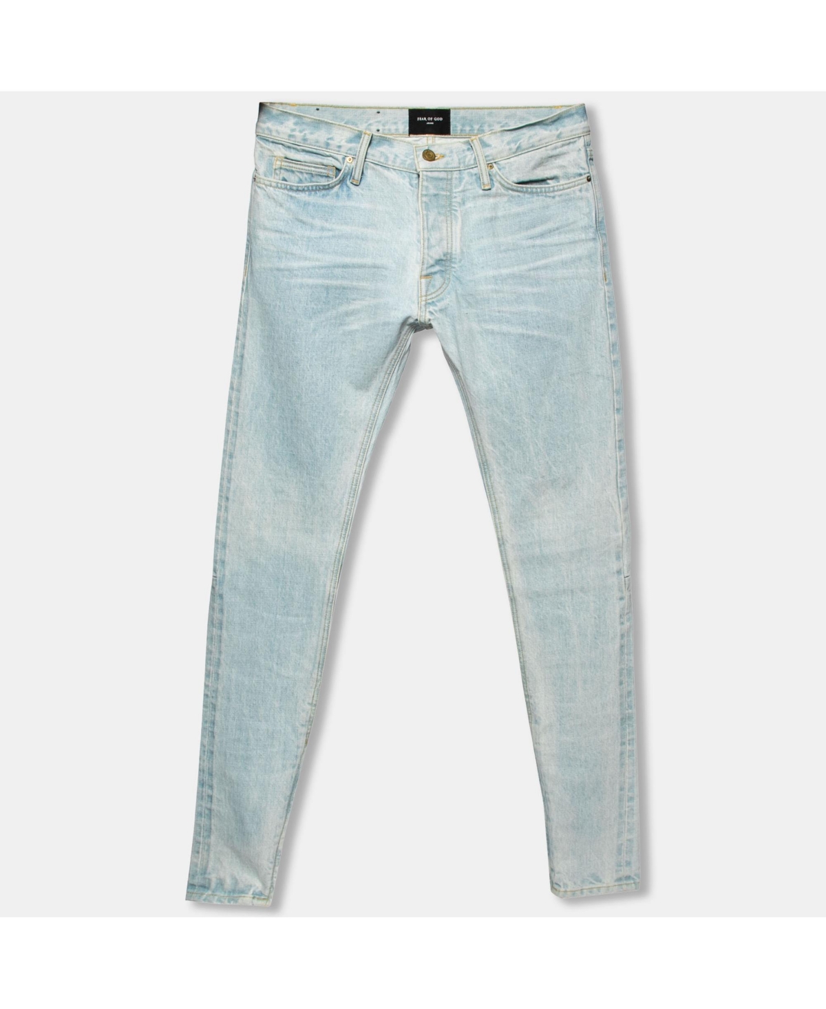 Click here for Pre-Owned Fear Of God Mens Blue Distressed Denim Z... prices