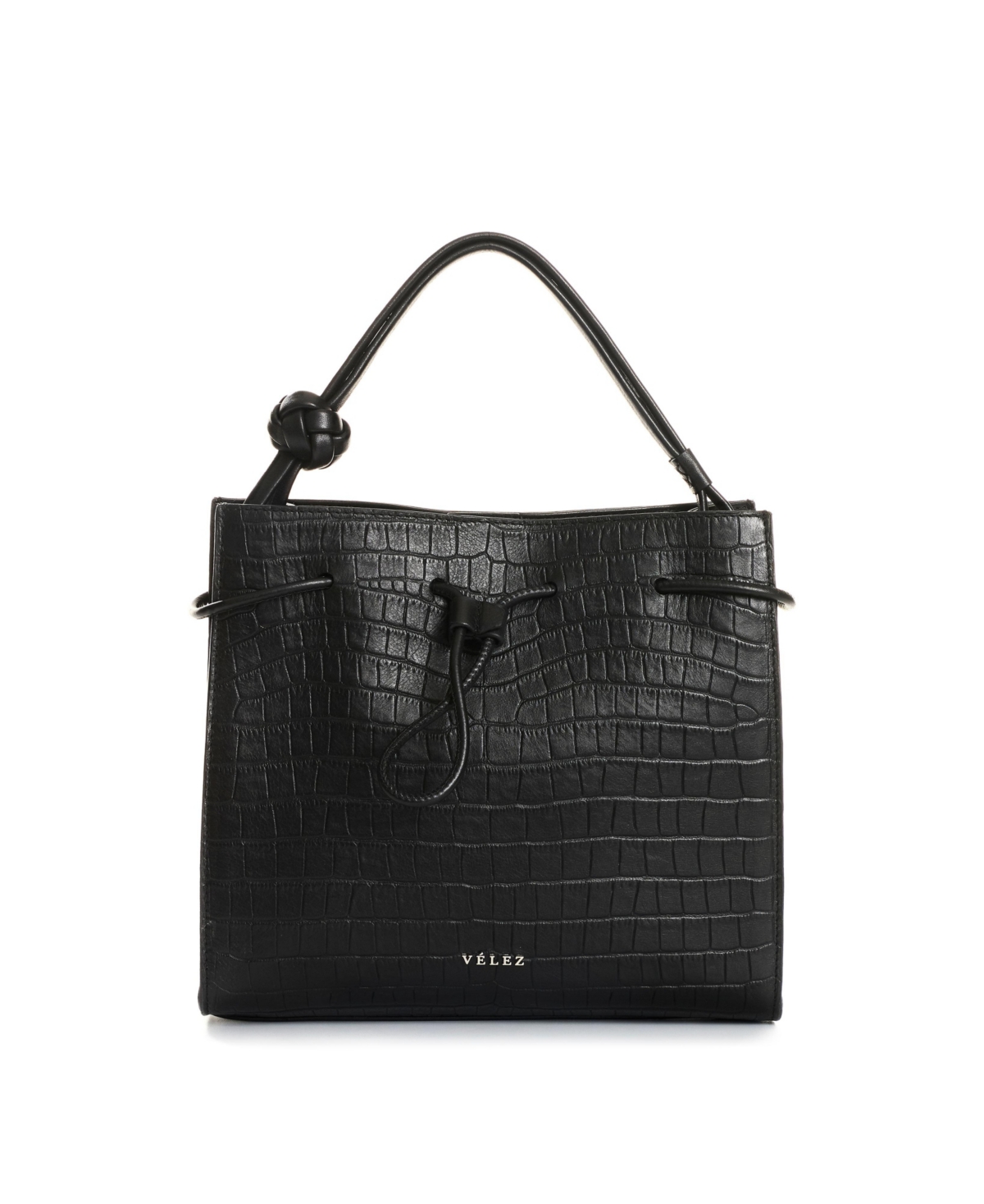 Click here for Velez Embossed Leather Bowling Bag - Black prices