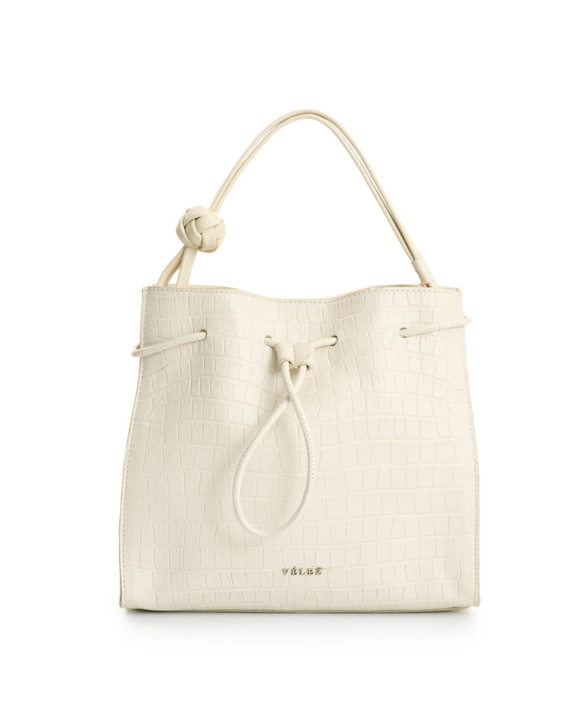 Click here for Velez Embossed Leather Bowling Bag - White prices